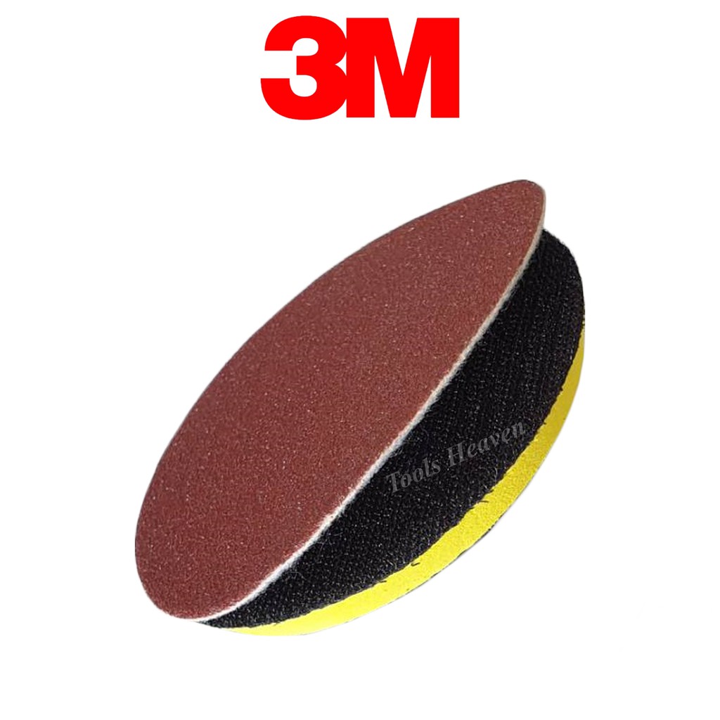 หัวจับกระดาษทรายสักหลาด 4 นิ้ว พร้อมกระดาษทรายกลม3M 5 แผ่น (แป้นจับ ...