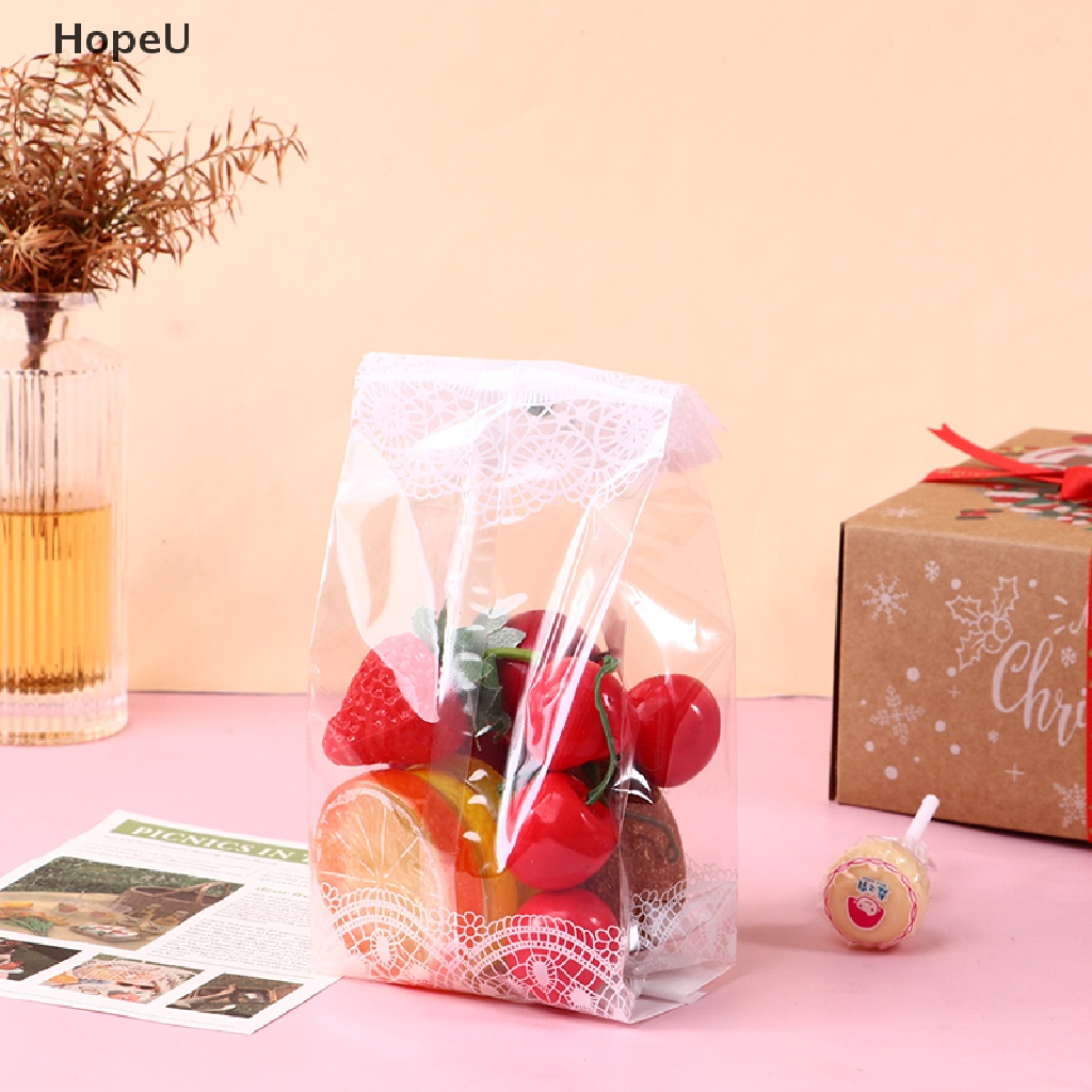 HopeU 50pcs Self Stand Holder Cookie Biscuit Bag Hand Made DIY Plastic ...