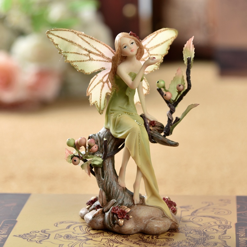 Creative Tree Elf Resin Statue Living Room Decor Angel Sculpture Modern ...