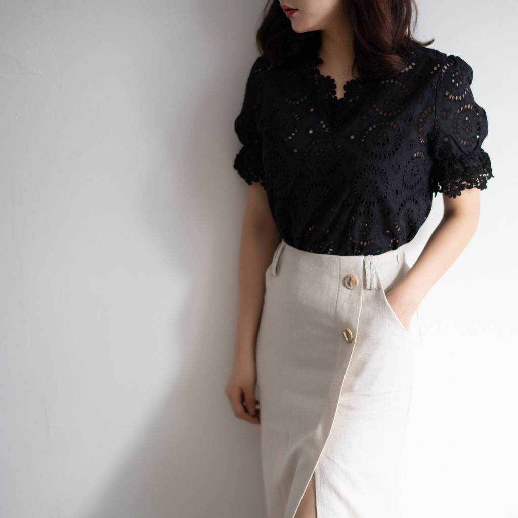 Classic Office Blouse with Short Sleeve | Shopee Thailand