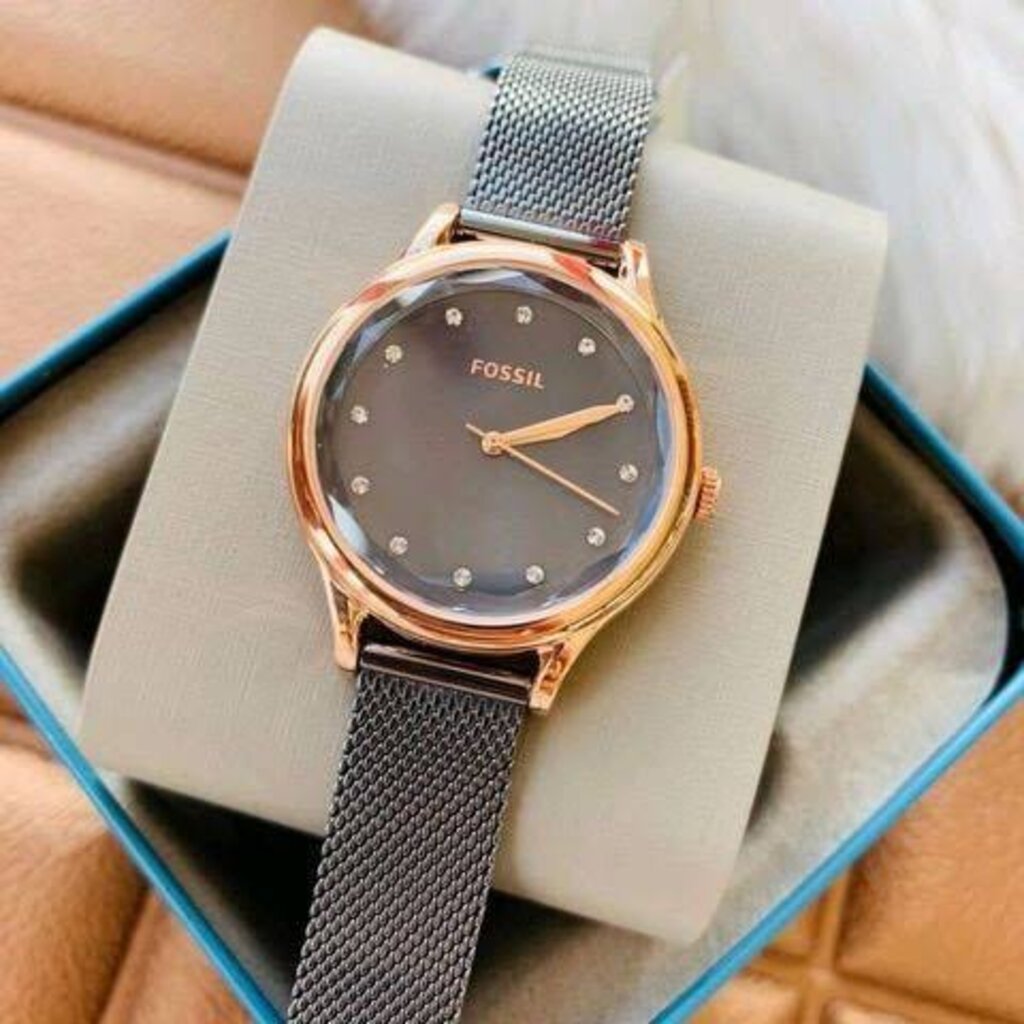 FOSSIL Laney Three-Hand Smoke Stainless Steel Watch BQ3393 BQ3393 ...