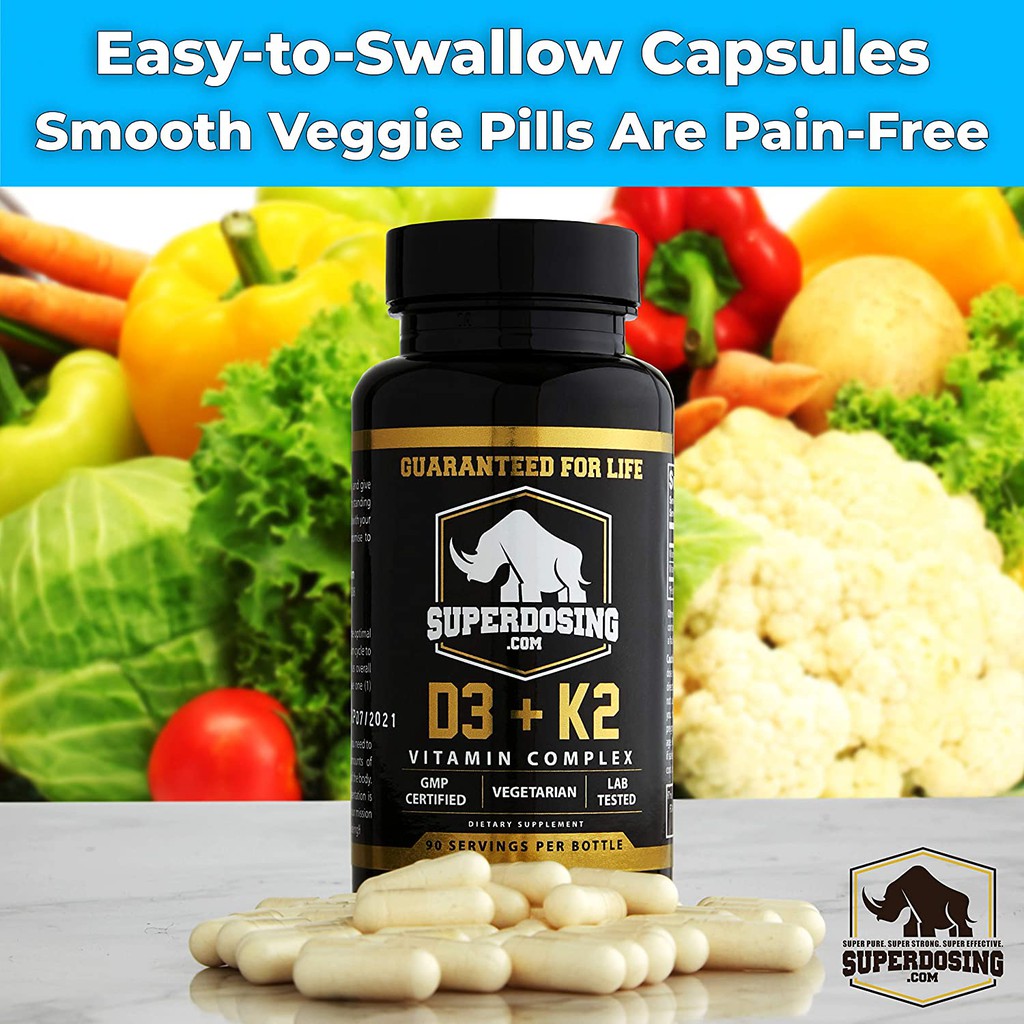 Max Strength 2 in 1 D3 and K2 with 10000 iu Vit D and 1500 mcg Vit K ...