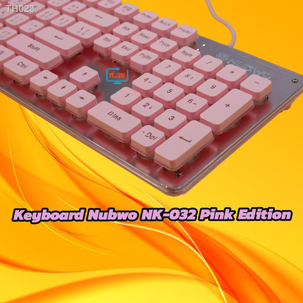 A ☊Nubwo NK-32,NK-032 Black/White/Pink Edition Fortune Keyboard Gaming ...