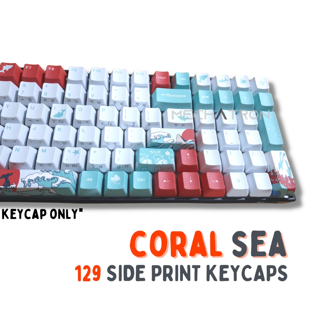 Thai Keycaps Coral Sea Thai Keycap Side Print Set ปุ่มคีย์บอร์ด ภาษาไทย ...
