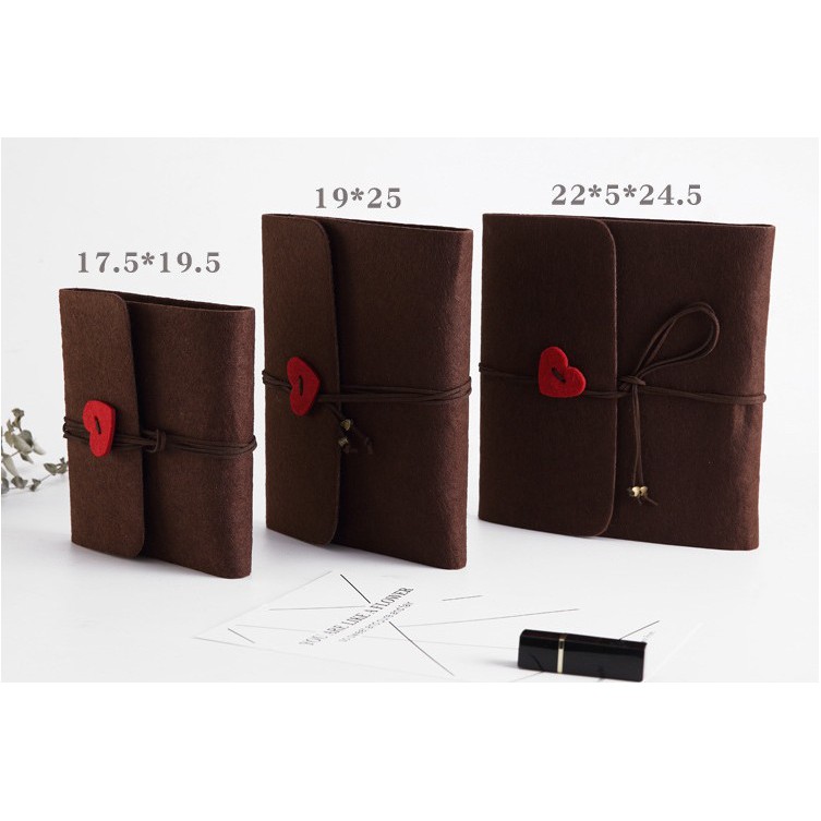ღღDIY Photo Albums Felt Cover Handmade Vintage Photo Album Scrapbook ...