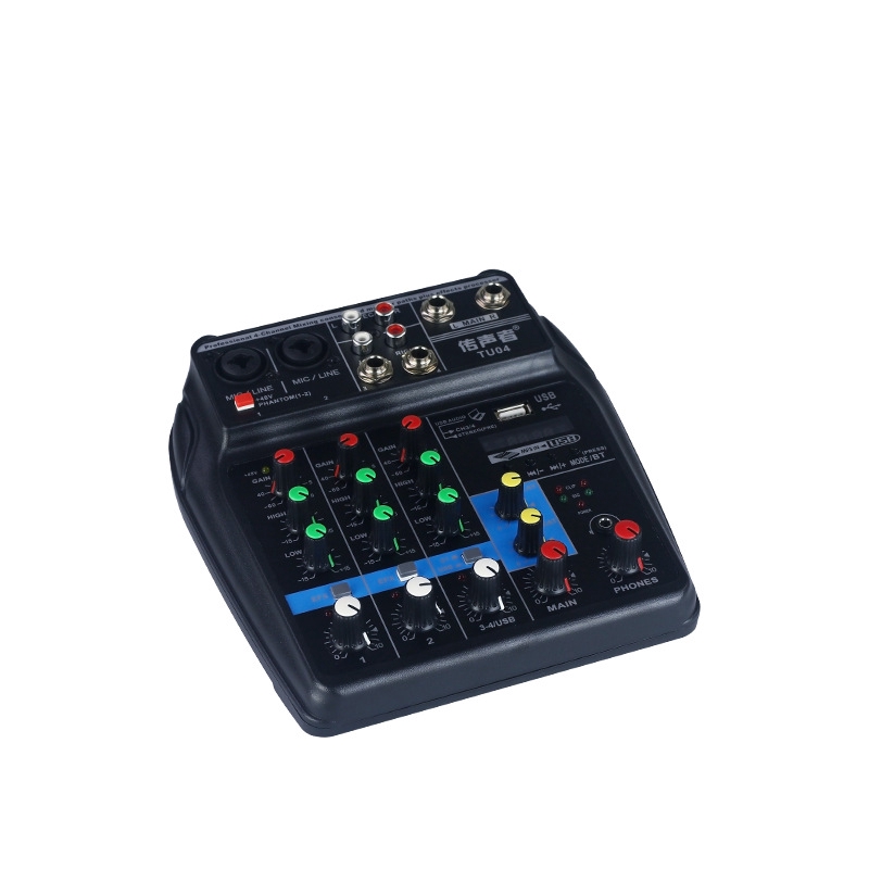 Sound Mixing Console with Bluetooth Record 4 Channels Audio Mixer for ...
