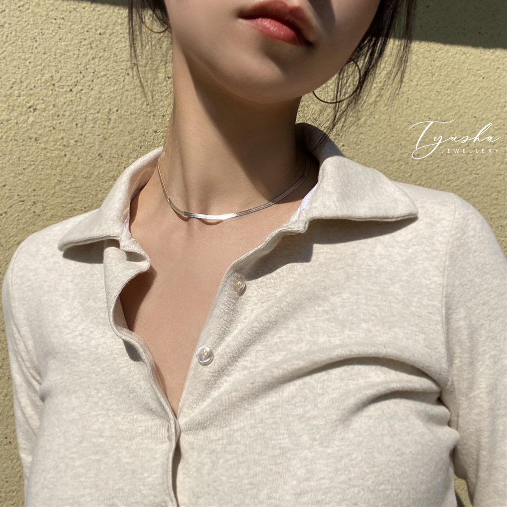 ขายTyushaแฟชั่นระดับสูงinsที่ถูกต้องรุ่นs925สร้อยคอกระดูกงูชุบทองเงินแสงหรูหราโซ่กระดูกไหปลาร้า ...