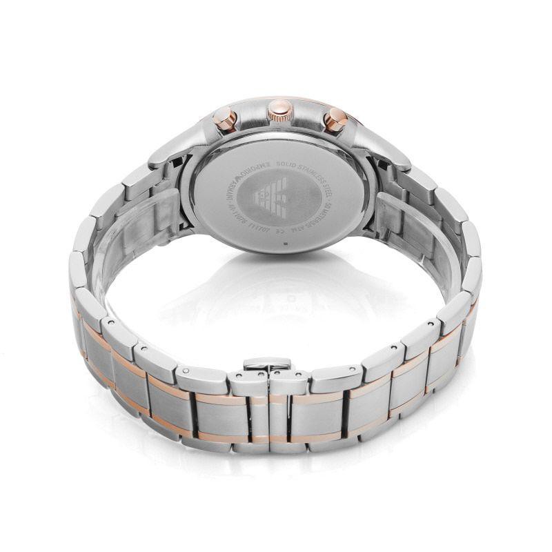 HOT [NEW] Emporio Armani Mens Chronograph Two-Tone, Rose Gold-Silver ...