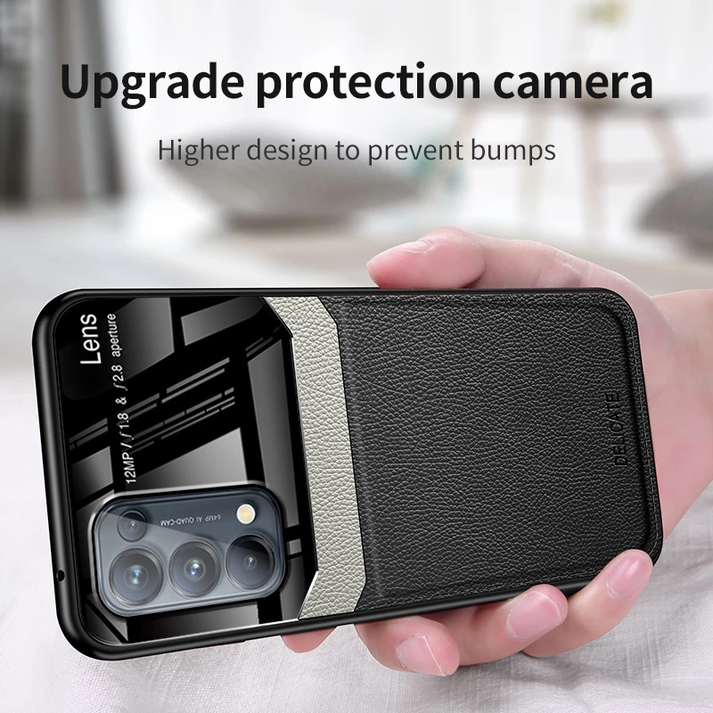 Oppo Reno 5 / Reno 5 Pro 5G Fashion Shockproof Case Leather Mirror ...