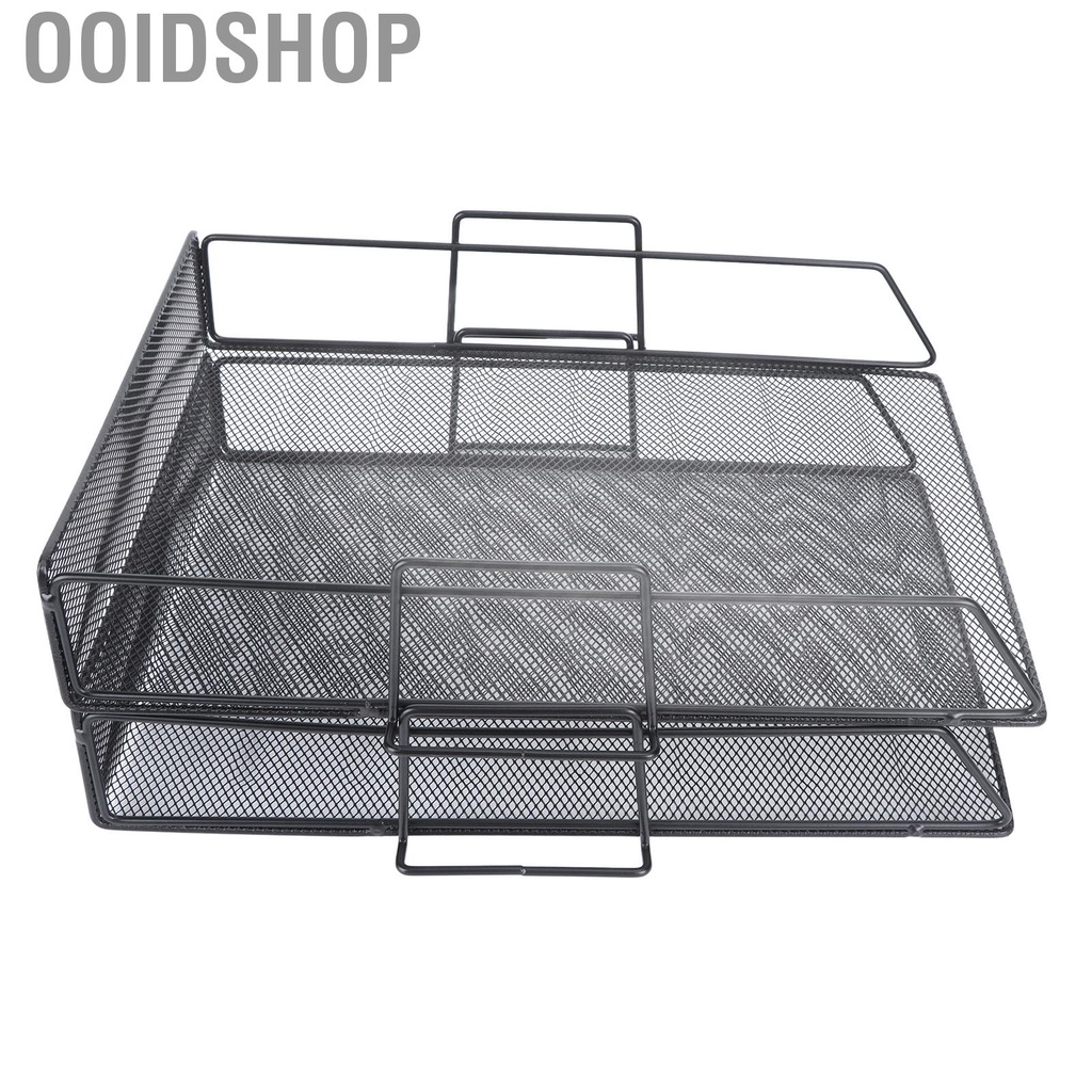Ooidshop 2-Tier Mesh Desktop File Document Letter Tray Holder Rack ...