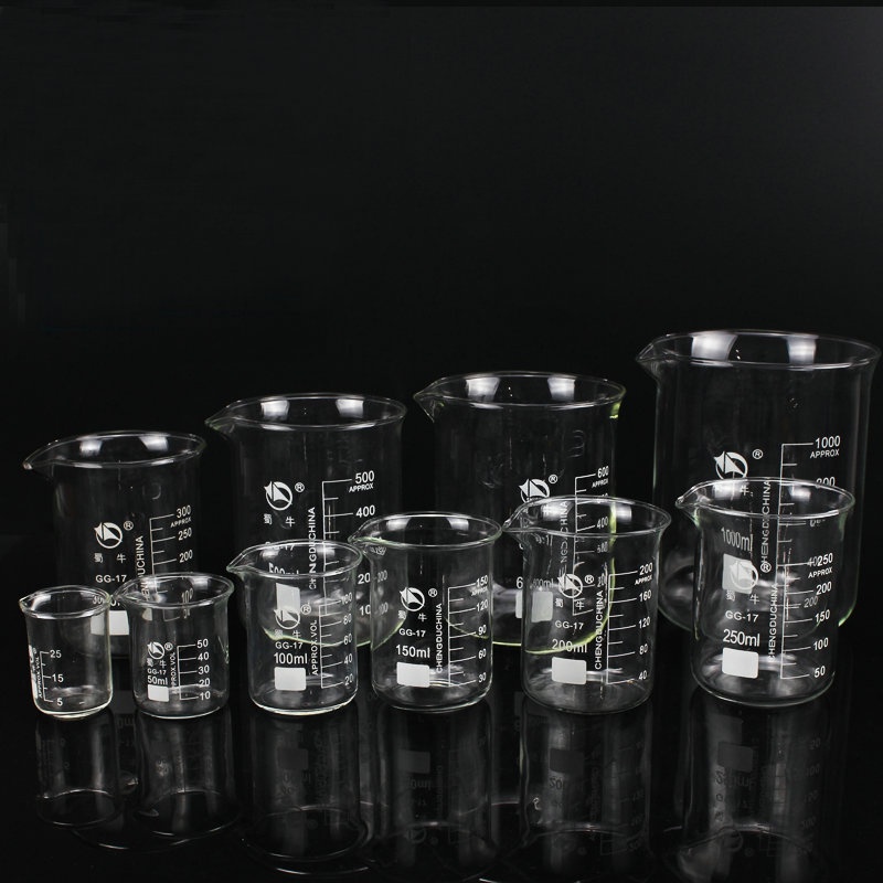 25ml to 200ml Lab Measuring Cup Transparent Borosilicate Glass Beaker ...