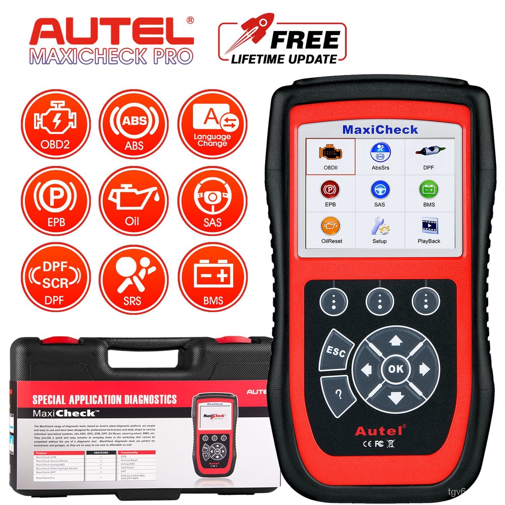Autel MaxiCheck Pro Car Diagnostic Tool OBD2 Scanner With ABS SRS ...