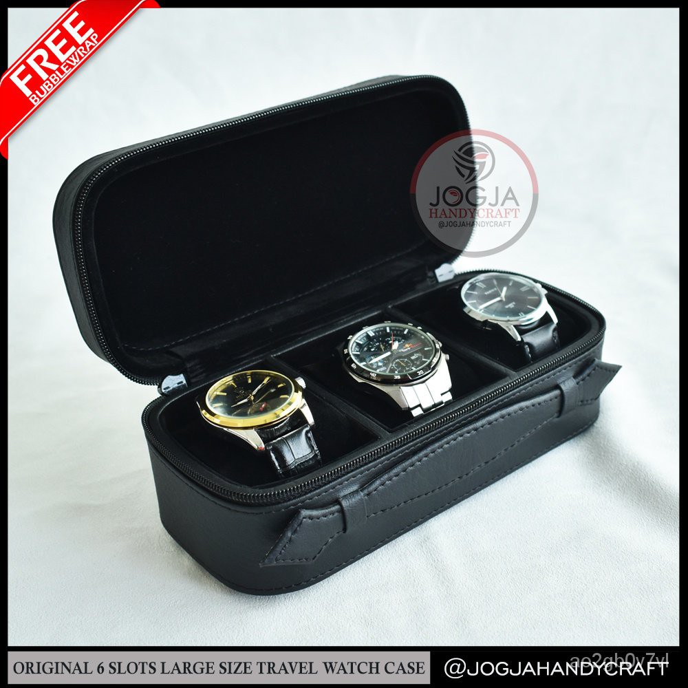 Design PREMIUM 3 Slots Travel Watch Box - Place Watches Contents 3 ...