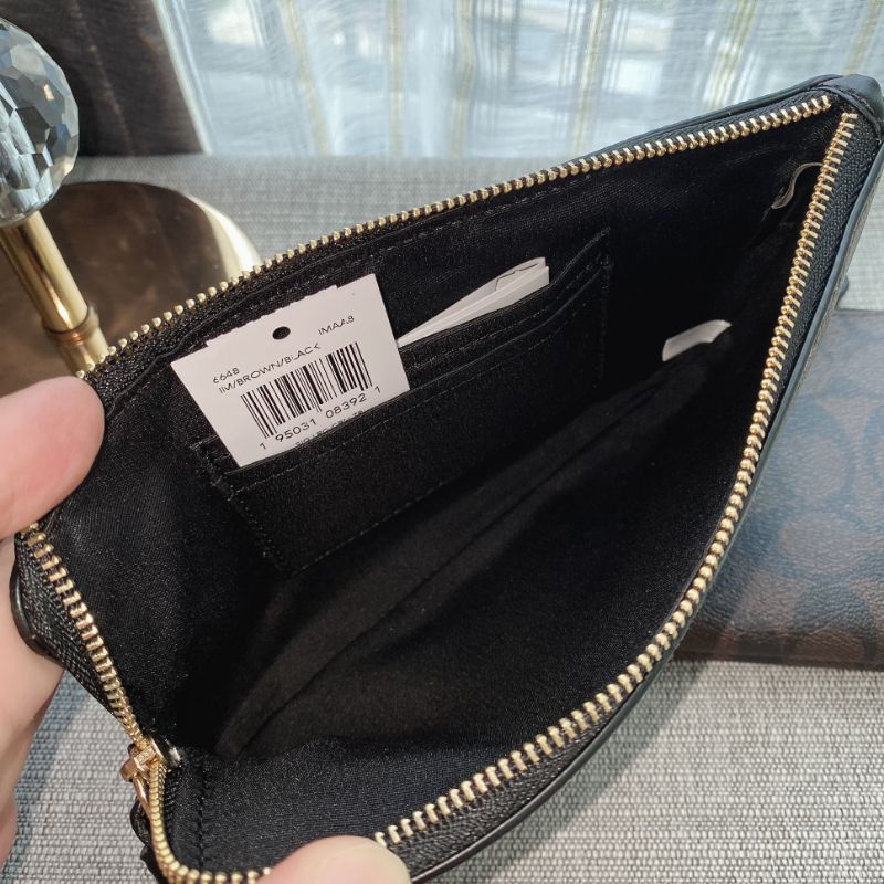 A คล้องมือ 1L ลายซีเข้ม ลายซีอ่อน COACH 6648 F58695 LARGE WRISTLET IN ...