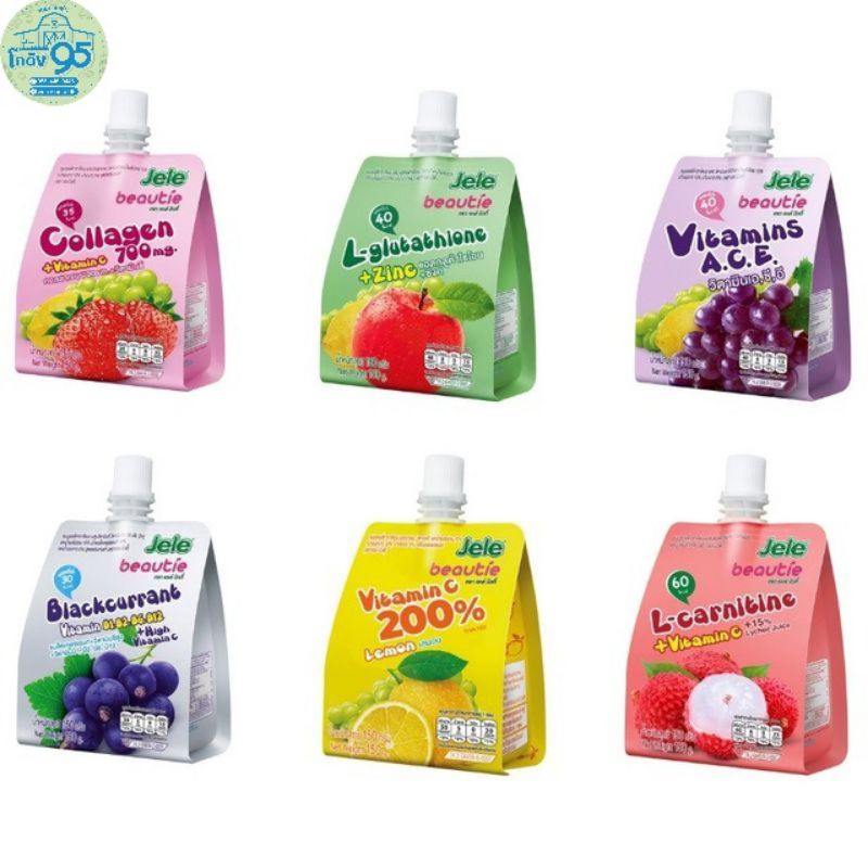 เจเล่ Jele บิวตี้ เยลลี่คาราจีแนน ขนาด 140 กรัม แพ็ค 3 ถุง (เลือกรสได้ ...