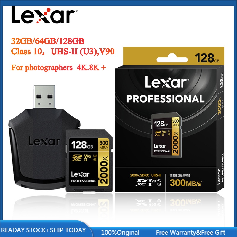 Original Lexar 2000x 128gb 64gb 32gb Sd Card Sdxc Uhs-ii U3 Flash ...