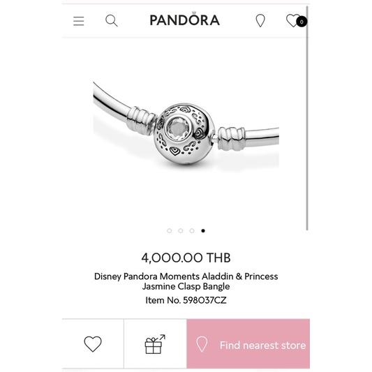Pandora moment Aladdin Princess Jasmine Clasp Bangle size17 แท้100 ...