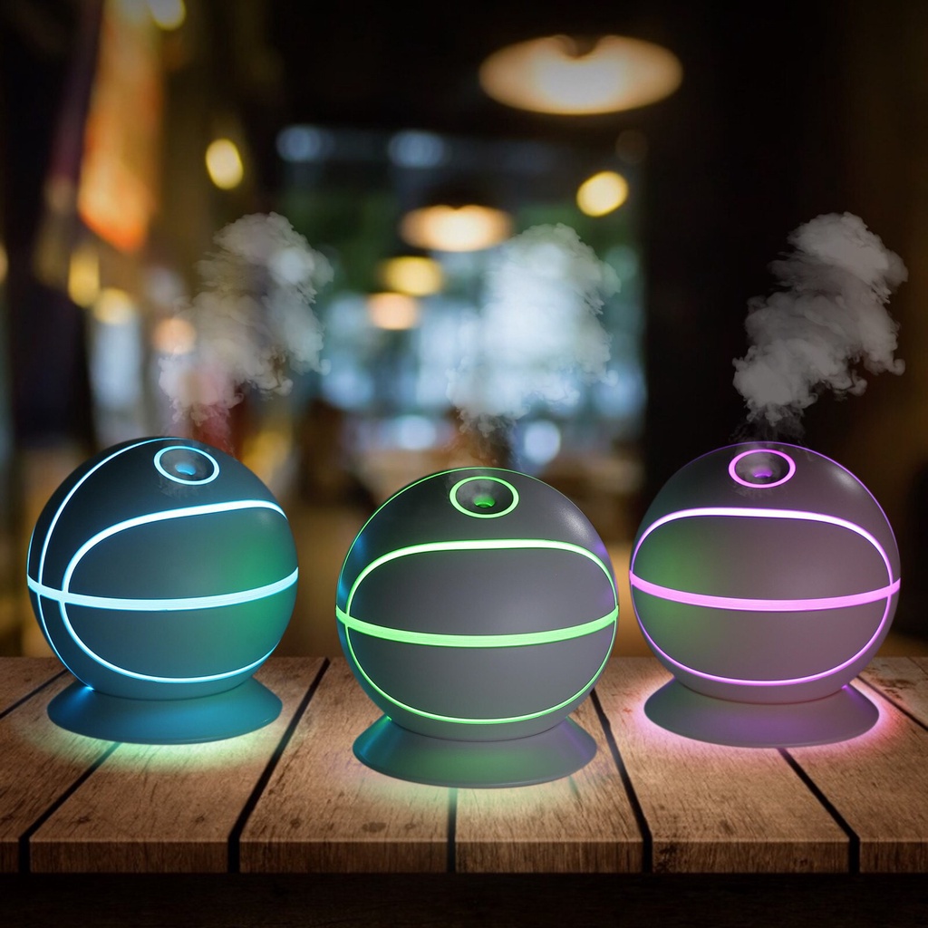 Car Air Humidifier with LED Night Lamp Mini Fan Aroma Essential Oil ...