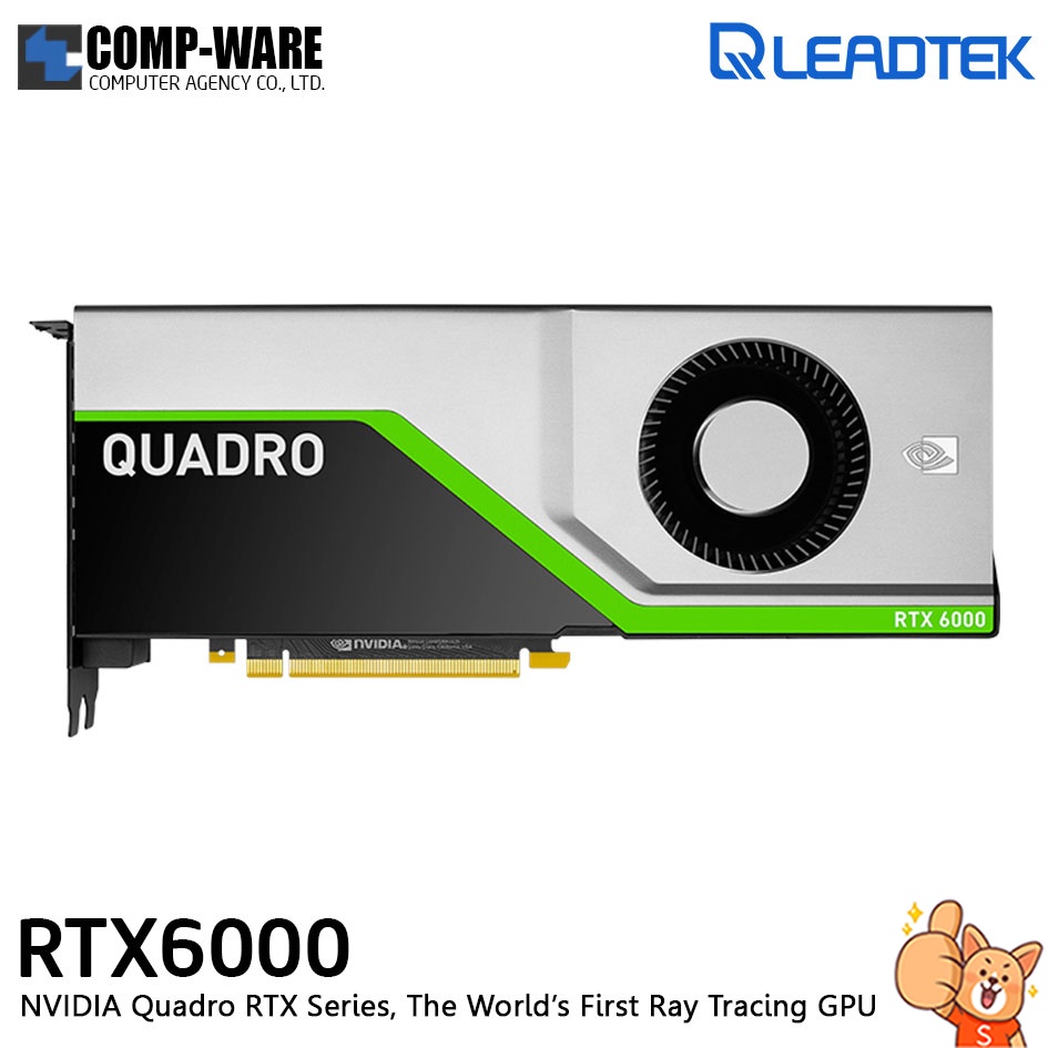 Leadtek Nvidia Quadro RTX6000 24GB GDDR6 ECC Workstation Graphics Card ...