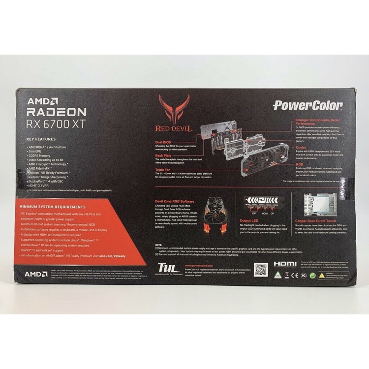 PowerColor AMD Radeon RX 6700 XT Red Devil Triple-Fan 12GB GDDR6 ...