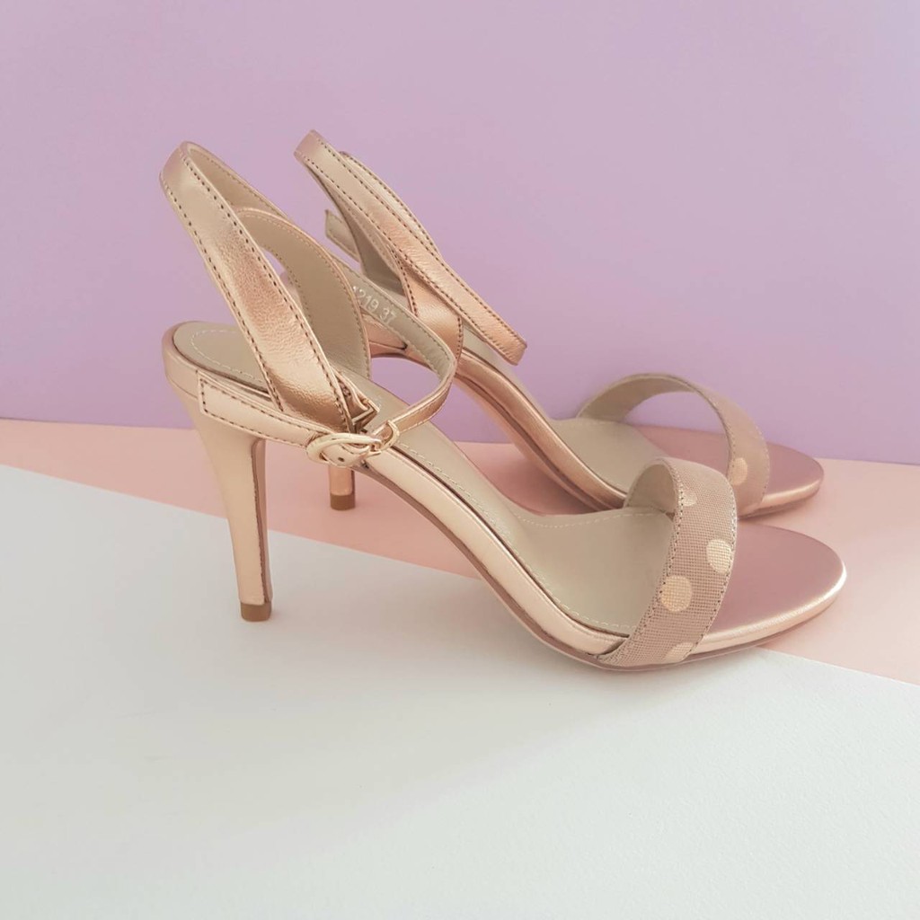 รองเท้าหนังแกะ ICONIQ รุ่น Quinn 3.5 Sandal in Sepia Dott Pink Gold ...