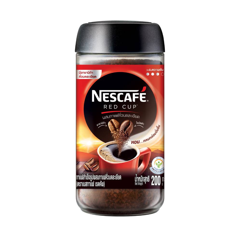 NESCAFÉ Red Cup Coffee Glass Jar เนสกาแฟ เรดคัพ กาแฟสำเร็จรูปผสมกาแฟ ...