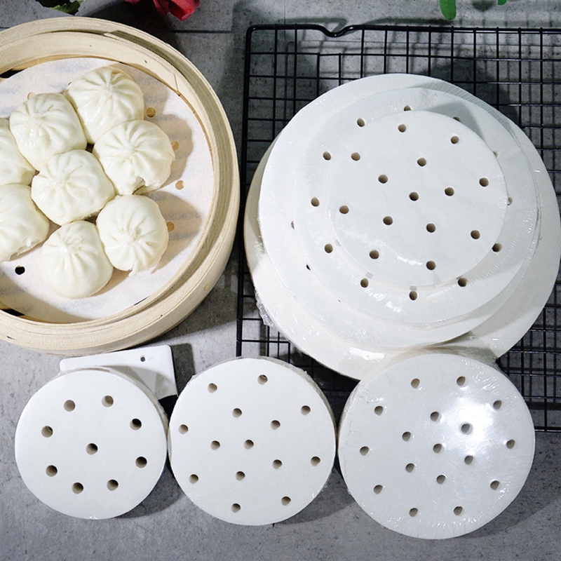 100PCS Steamer Paper Air Fryer Round Baking Kitchen Tool Steamed Bun ...
