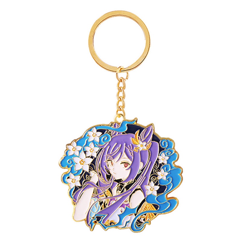 Game Genshin Impact Key Chains Morax Klee Cosplay Two sided Keychain ...