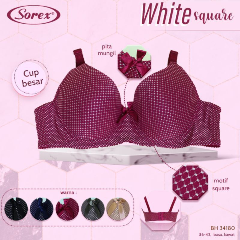 เสื้อชั้นใน Sorex 17233 ไม่มีโครง โฟมบาง คัพขนาดใหญ่ 36-42 ตะขอ 3 Bh ...