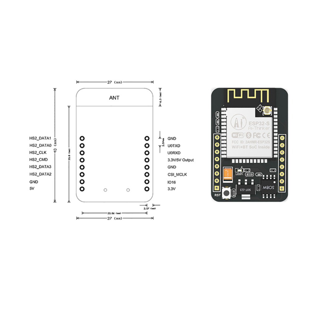 ESP32-CAM WiFi Module ESP32 Serial to WiFi ESP32 CAM Development Board ...