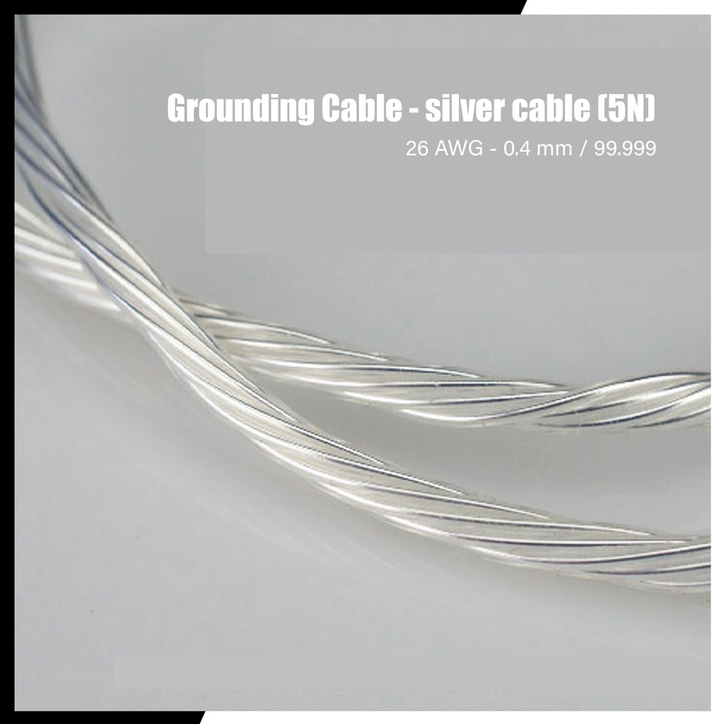 สายกราวด์ Grounding Cable - Silver Cable (5N) 26 AWG - 0.4 mm 99.999 ...