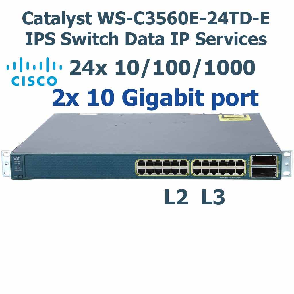 Cisco Enterprise switch 24 port 10/100/1000 Layer 2 Layer 3 SFP 2 port ...