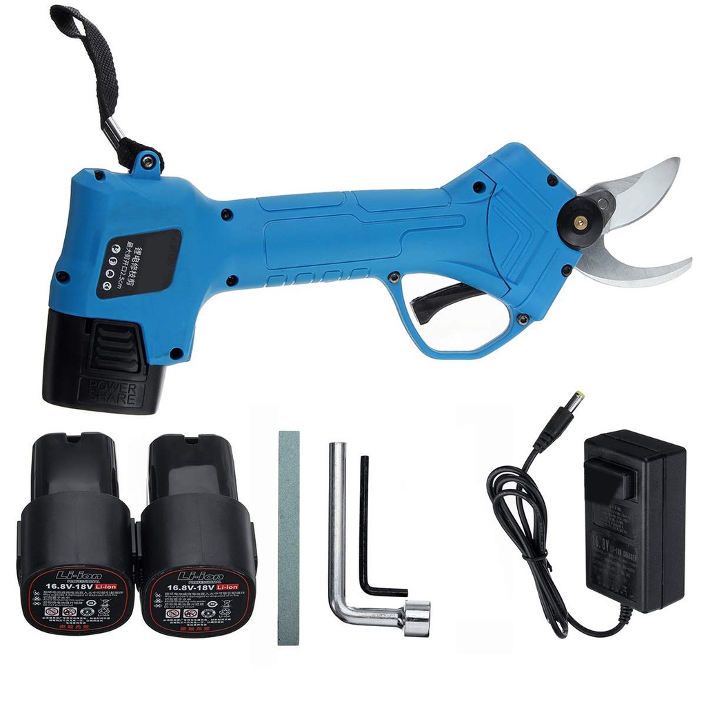 มีดทำสวน：16.8V Cordless Electric runing Shears With 2C Battery 25mm Max ...