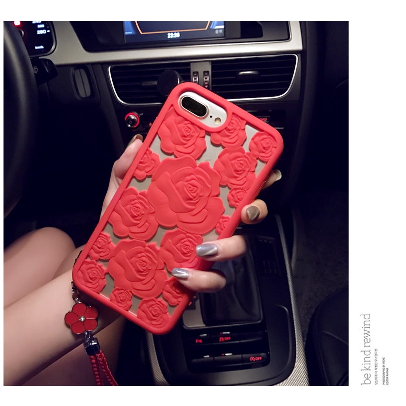 เคสโทรศัพท์มือถือซิลิโคนลายดอกไม้สําหรับ iPhone7plus 8 iX - guochaoquan.th - ThaiPick