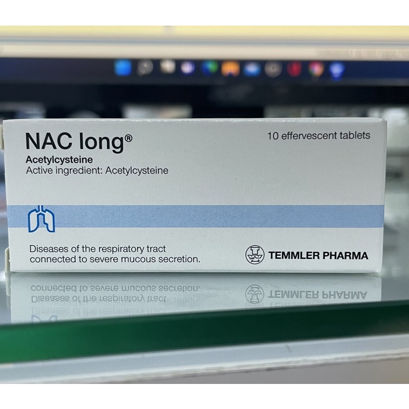 Nac long Acetylcysteine 600 มิลลิกรัม เม็ดฟู่ละลายเสมหะ บรรเทาอาการไอ ...