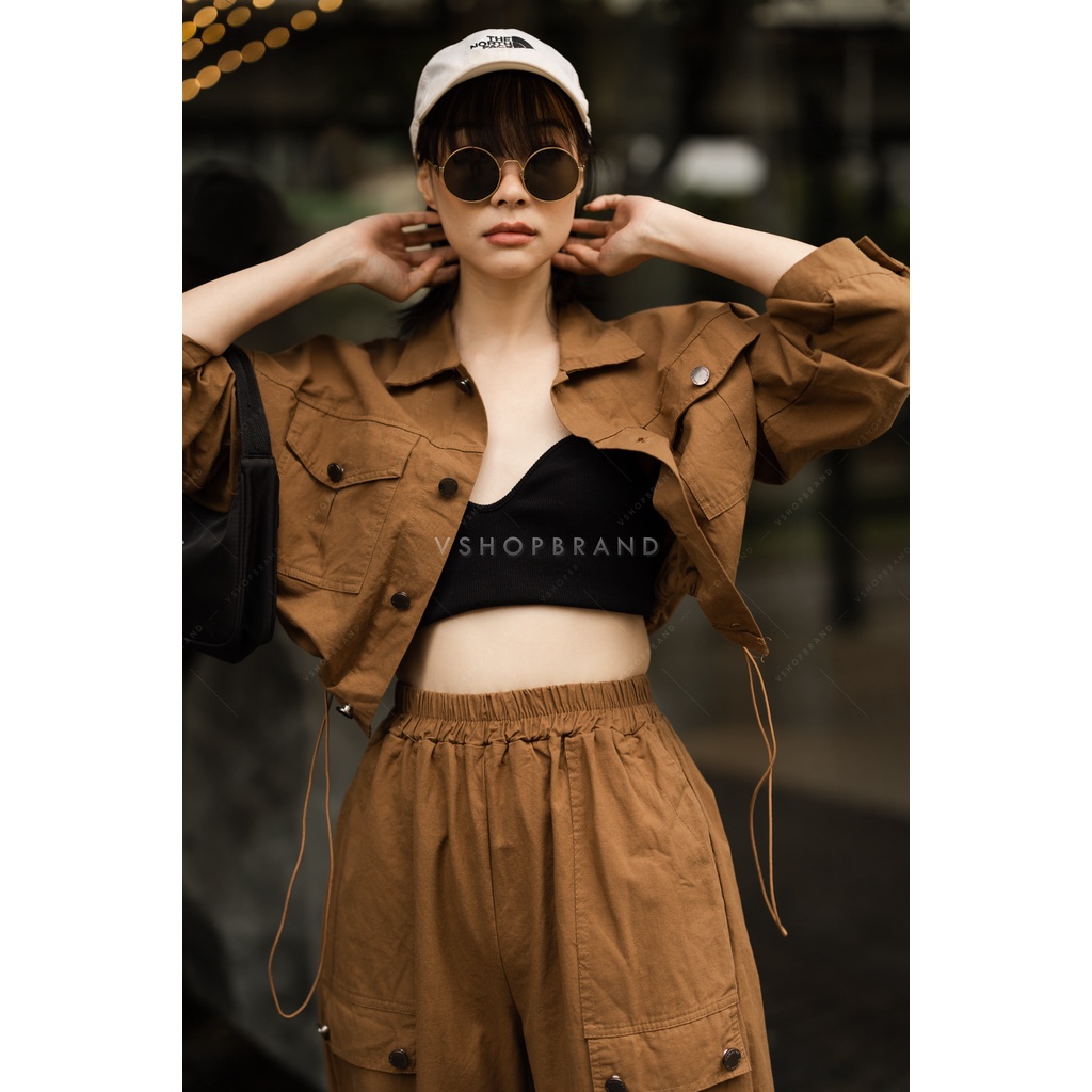 VSHOPBRAND 9026-0 Set แจ็คเก็ตรูดเอวกางเกง ชุดเซ็ตขายาว ชุดไปเที่ยว ชุด ...