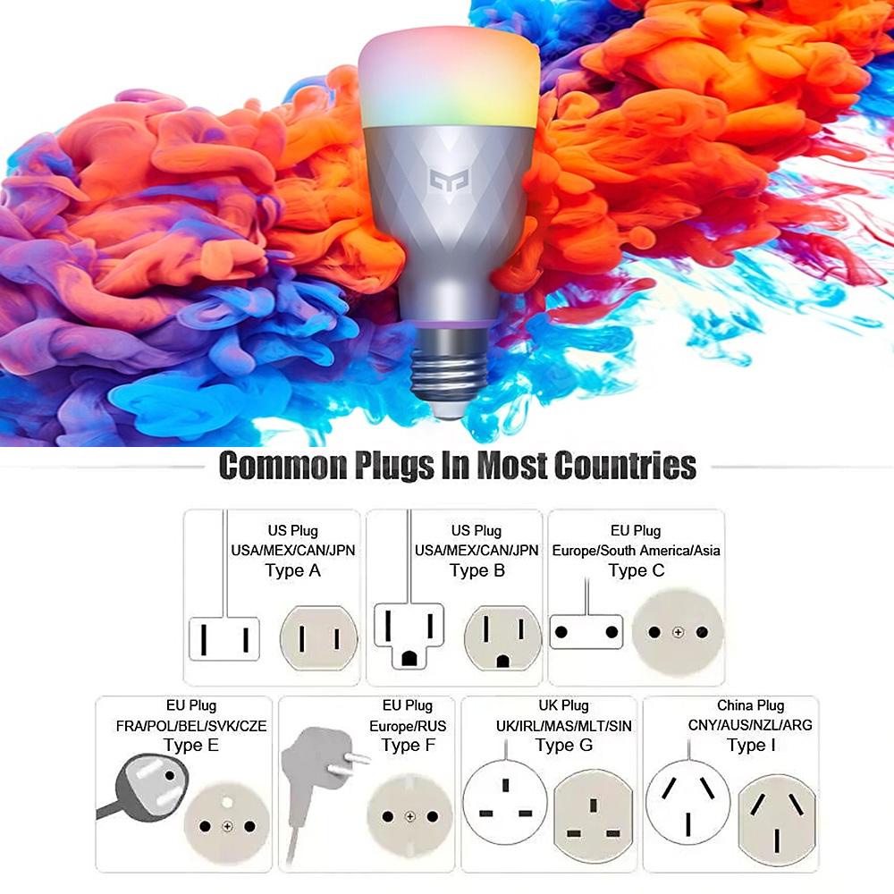 Yeelight หลอดไฟอัจฉริยะ Wifi Led Rgb 100V-240V 1700K-6500K 650Lm E27 ...