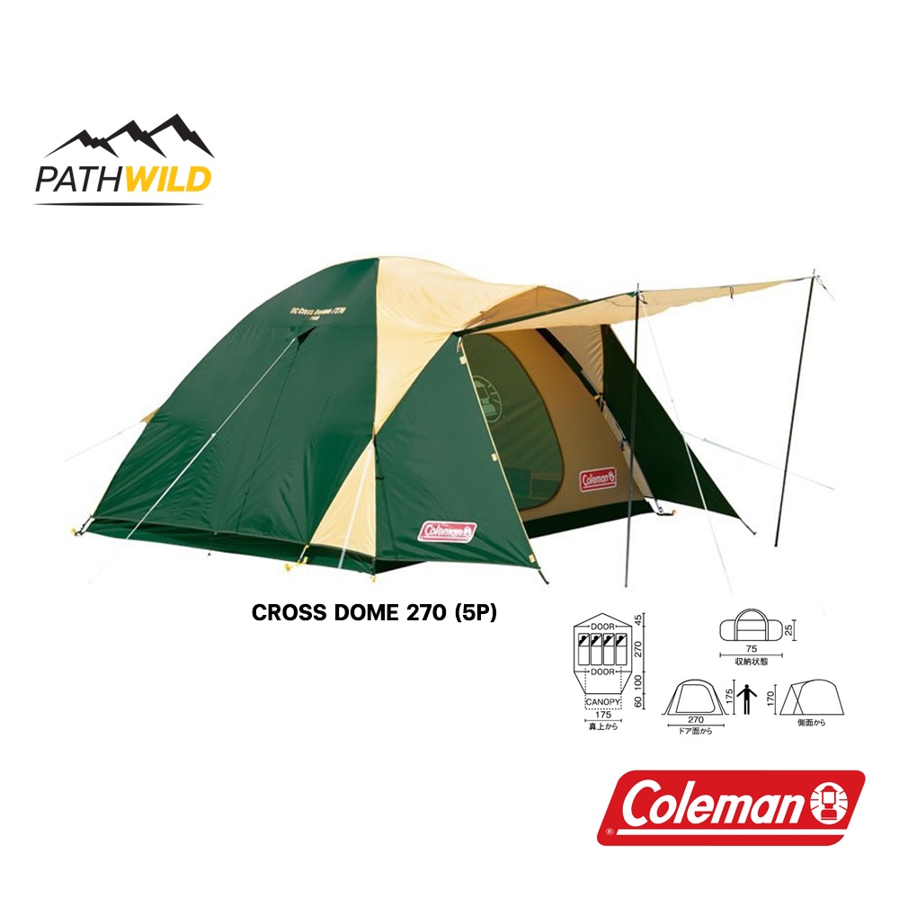 เต็นท์โดม สำหรับครอบครัว ขนาด 4-5 คน COLEMAN CROSS DOME 270 (5P) | Shopee Thailand
