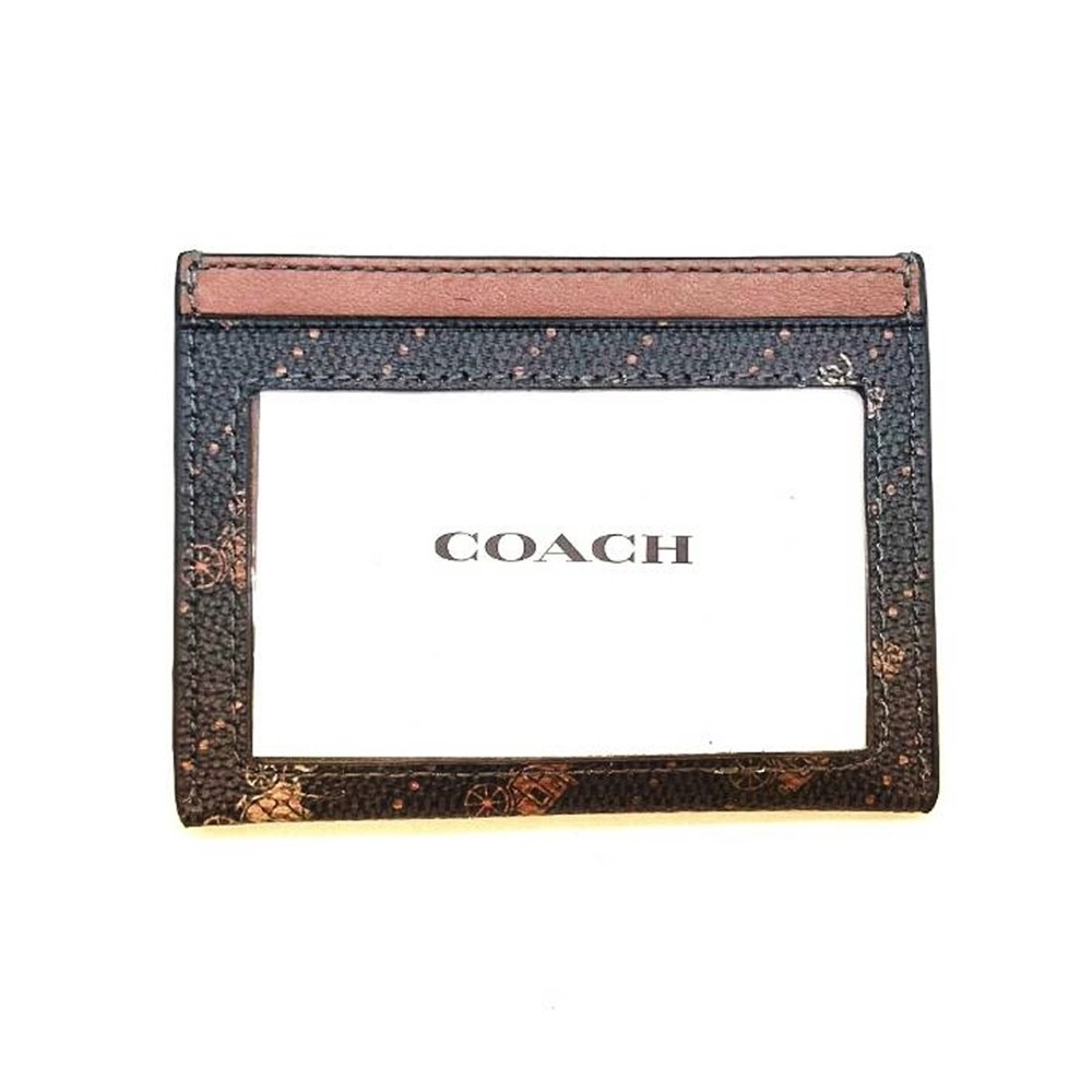 COACH C4287 SLIM ID CARD CASE WITH HORSE AND CARRIAGE DOT PRINT (QBM2 ...
