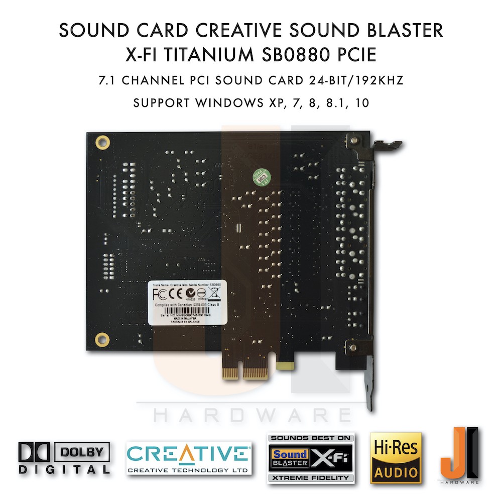 Sound Card Creative Sound Blaster X-Fi Titanium SB0880 7.1 Channel (PCI ...