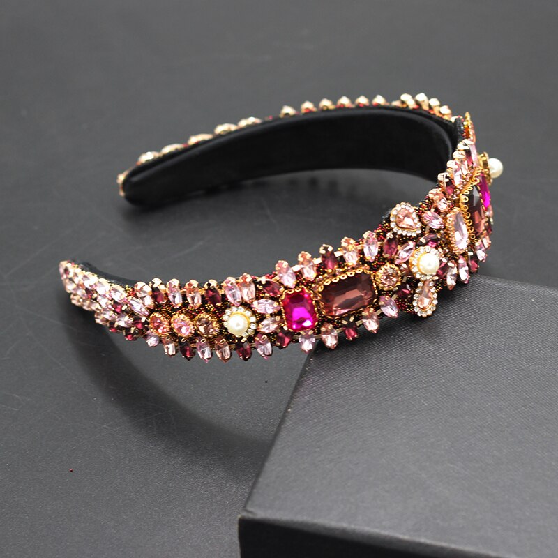 New Baroque Pearl Color Inlaid Color Rhinestone Luxury Ladies Prom ...