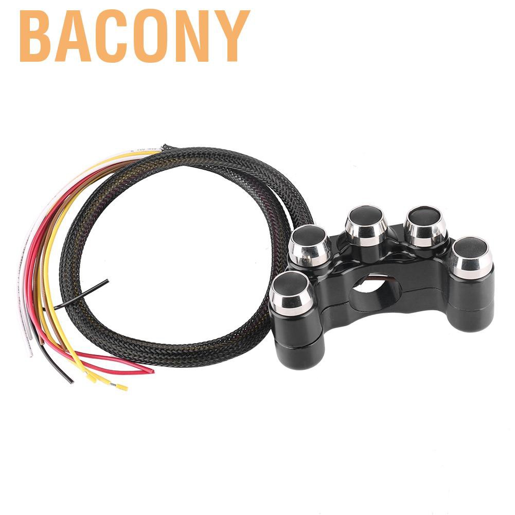 Bacony สวิทช์เปิด / ปิดอลูมิเนียม Cnc 5 ปุ่ม 7 / 8 นิ้ว 22 มม. สําหรับ ...