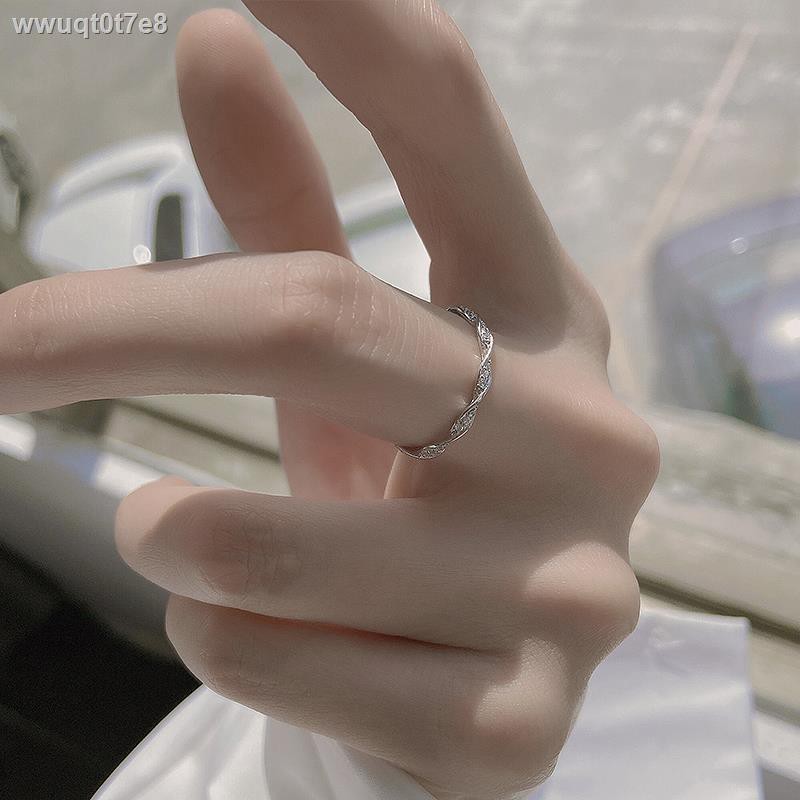 SHANICE S925 Sterling Silver Open Ring Ins niche design sense intertwined and winding texture ...