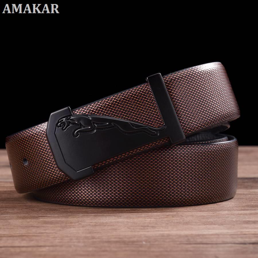 Men Business Leather Fashion Plate Buckle Belt Leather Dress Belt ...