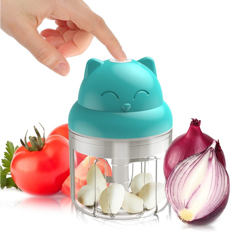 (new)Cordless and Rechargeable Electric Mini Food Chopper Cat Shaped ...