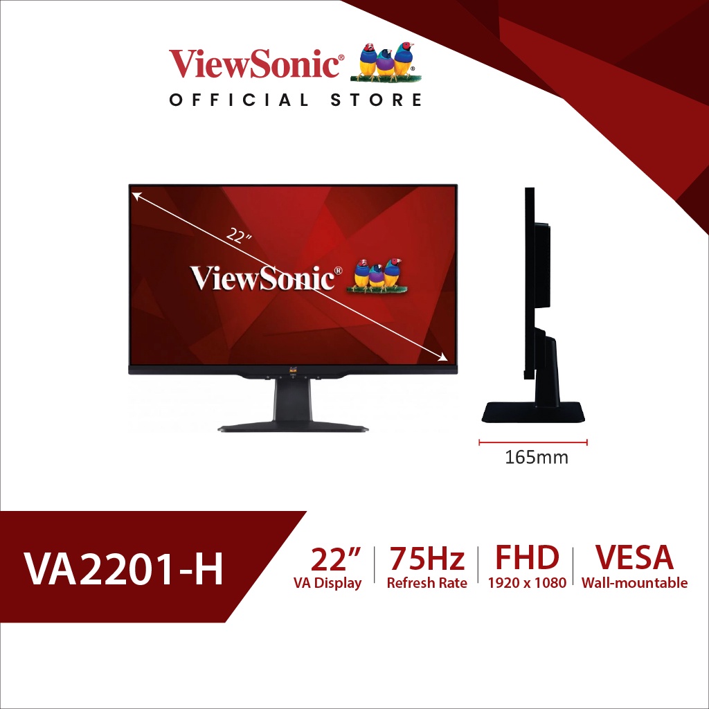 ViewSonic VA2201-H Monitor 22 FHD 75Hz 4ms (จอมอนิเตอร์จอถนอมสายตาจอใช้ ...
