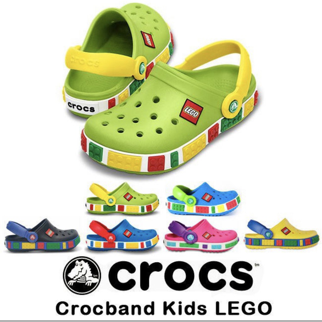 รองเท้าเด็ก Crocs band kids LEGO clog ประเภทรัดส้นแบบลำลอง วัสดุยาง ใส่ ...