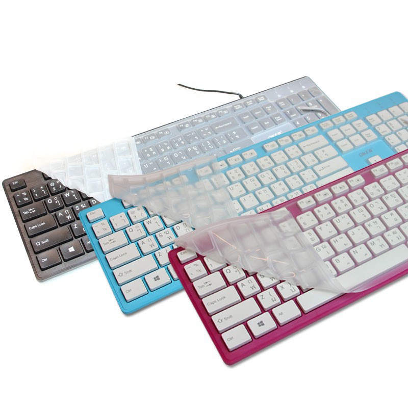 คีย์บอร์ด USB Keyboard OKER KB-518 มีแผ่นซิลิโคนกันฝุ่น - nvrc1unu79 ...