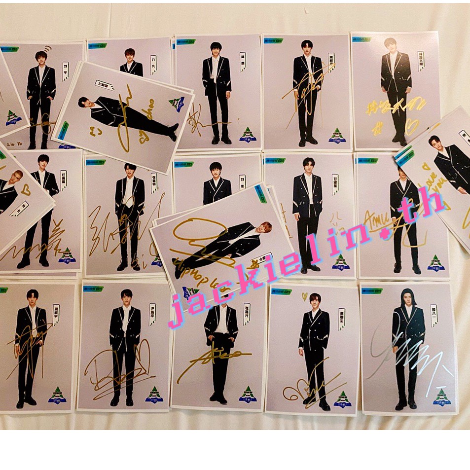 INTO1 Polaroid รูปถ่ายลายเซ็น 3 นิ้ว Zhou Keyu Patrick Zhang Jiayuan ...