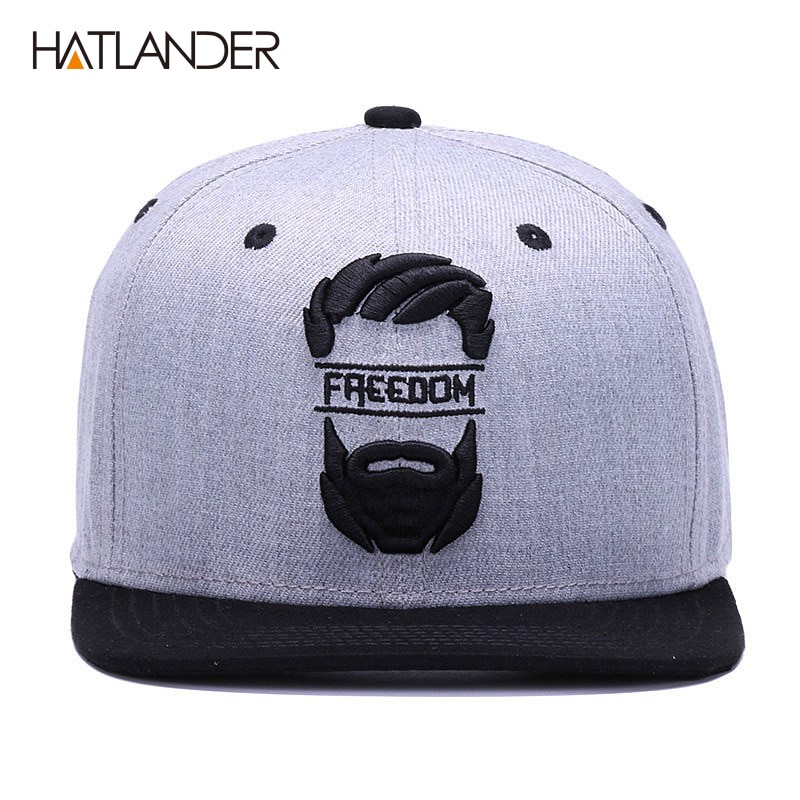 HATLANDER Original snapback cap men flat brim bone baseball caps ...